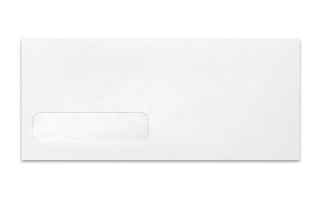 #10 Custom Window Envelopes, 24lb. White, Window Size: 1 x 4 (3/8 left ...