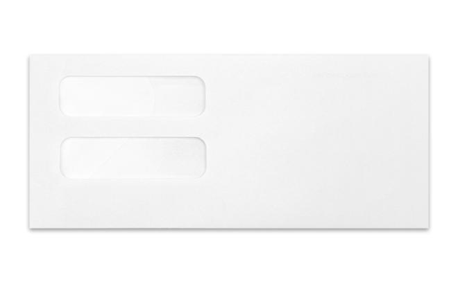 #10 Double Window Envelopes, 24lb. Bright White, Top Window Size: 1 x 3 ...