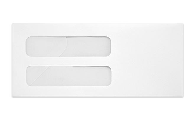#10 Double Window Envelopes, 24lb. Bright White, Top Window Size: 1 1/8 ...