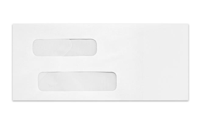 #9 Double Window Envelopes, 24lb. Bright White, Top Window Size: 7/8 x ...