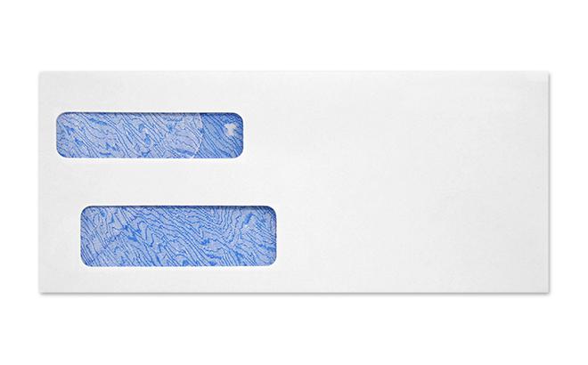 #10 Double Window Envelopes with Blue Tint, 24lb. Bright White, Top ...