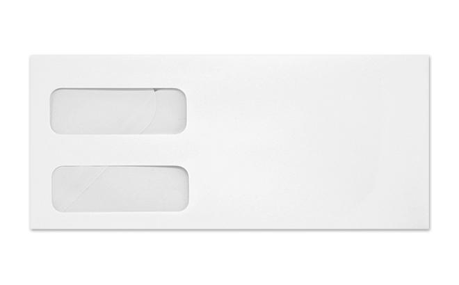#10 Double Window Envelopes, 24lb. Bright White, Top Window Size: 1 1/8 ...