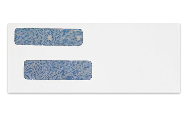 4 1/8 x 9 Double Window Envelopes with Blue Tint, 24lb. Bright White ...